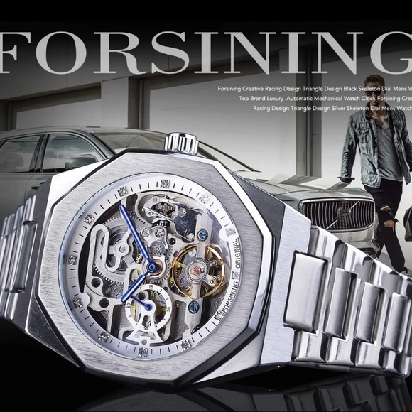 Forsining | Accessories | Mens Skeleton Mechanical Luminous Luxury ...